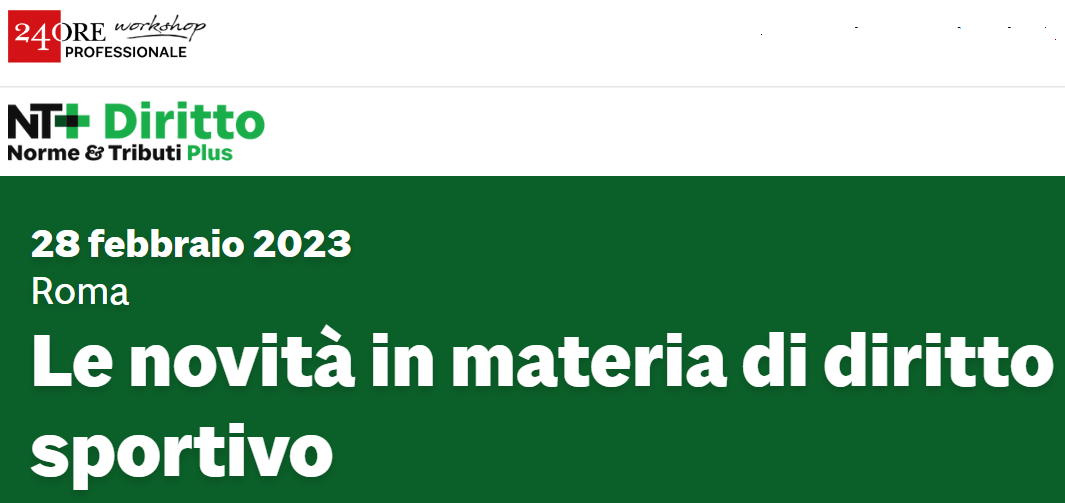 Le novità in materia di diritto sportivo
